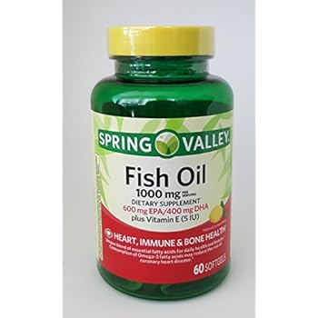 Amazon.com: Spring Valley Fish Oil 1000mg Dietary Supplement 600mg EPA ...