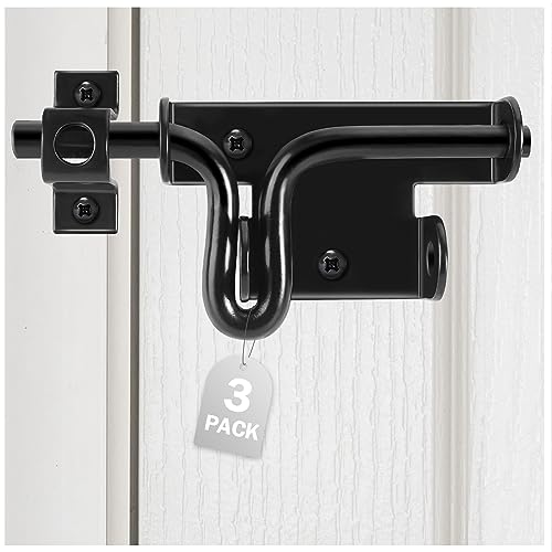Door Lock Bolt Gate Latch - 3 Pack Heavy Duty Fence Slide Latches ...