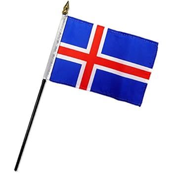Amazon.com : 50 Pack Hand Held Small Mini Flag Iceland Flag Icelanders ...