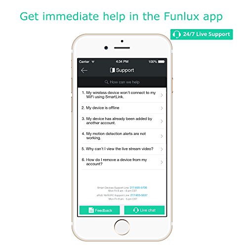 Funlux 720p HD Outdoor Wireless Home Security Camera Surveillance Video Cameras System (4 Pack ...