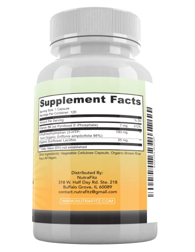 MoxyVites 5HTP 100mg Supplement, Plus B6, 5 HTP Organic Whole Food ...