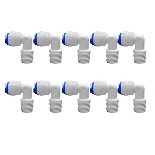 10pcs 1/4"Tube Quick Connect Elbow 1/4" Male Threaded to Pipe ...