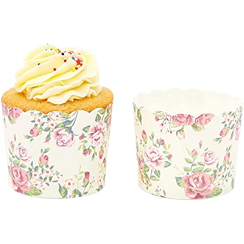 Floral Cupcake Wrappers (Vintage, 50 Pack) | Pricepulse