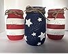 Amazon.com: American Flag Mason Jar Set/Fourth of July Decor/Red, White ...