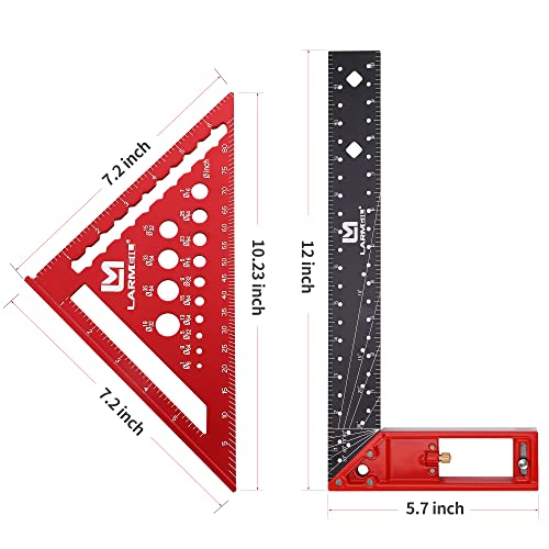 Rafter Square 7 Inch and Framing Square 12 Inch Carpenter Square Set ...