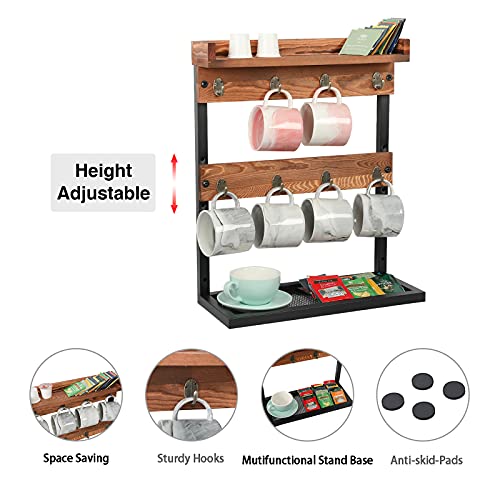 X-cosrack Countertop Coffee Mug Holder Rack 2 Tier Wall Mount Coffee ...