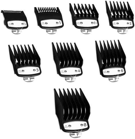 FAGOLX【Upgraded】8 PCS Hair Clippers Guards Guide Attachments Combs ...