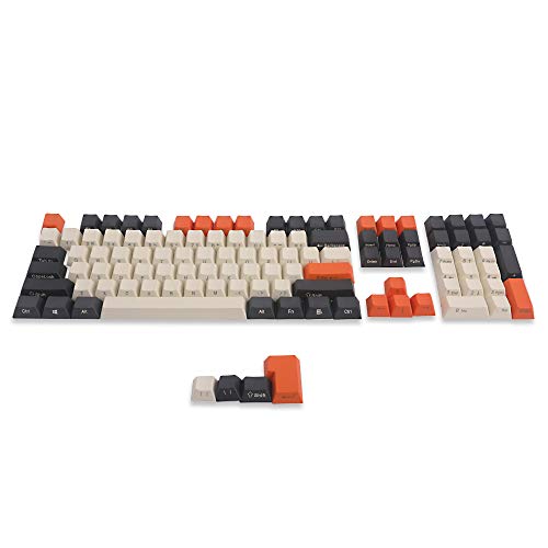RK ROYAL KLUDGE 115 Carbon PBT Side Front Printed Keycaps, SEMI Profile ...