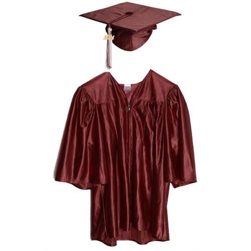 Happy Graduates Small Maroon Shiny Child Graduation Cap, Gown, Tassel ...