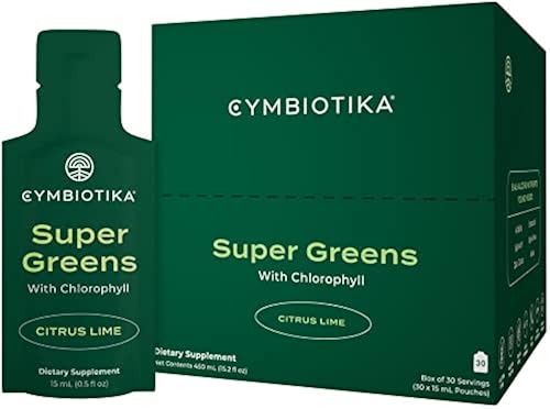 CYMBIOTIKA Super Greens Supplement with Chlorophyll, Spirulina, Daily ...