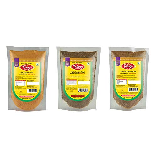 Telugu Foods Combo of Spice Powders(Lentil Spice Mix(Idly Karam Podi ...