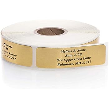 Amazon.com : Personalized Self Stick Address Labels 500 - Gold : Office ...