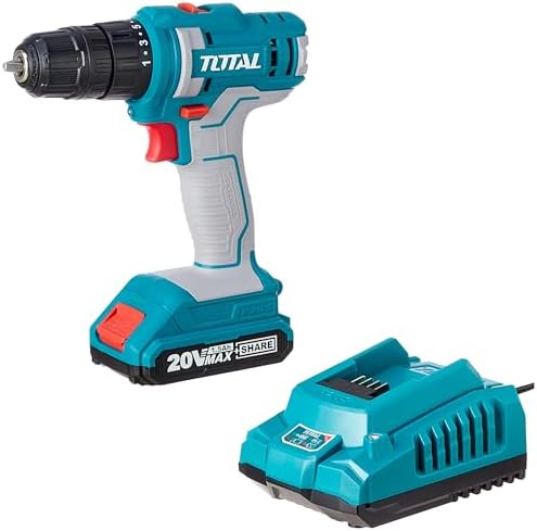 Total TDLI20051 Lithium-Ion Cordless Drill with 20V 1.5Ah Battery and ...