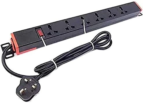XLT 1U rack-mounted 6-unit 13A UK Plug PDU Power Strip Network Cabinet Rack Socket 1.5M ...