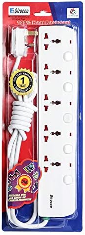 Sirocco 5 Way Power Plug Socket with 2 Meter Cable price in UAE ...