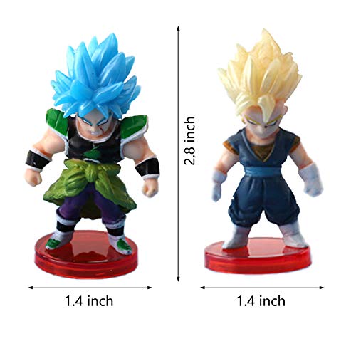 16 Pack Dragon Ball Z Cake Toppers Set, 3" Goku Figures Birthday Cake ...