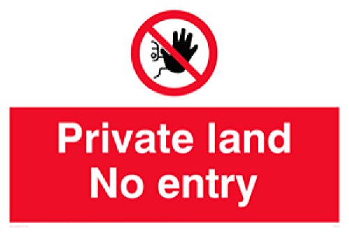 Viking Signs PA5435-A1L-3M”Private Land No Entry” Sign, 3 mm Rigid ...