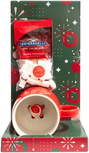 Ten Acre Gifts Gift Set with Ghirardelli Cocoa Includes Surprise Santa Ceramic Mug, Ghirardelli ...