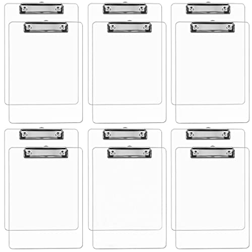 Plastic Clipboards (Set of 12) Transparent Clipboard (Clear) Strong 12. ...