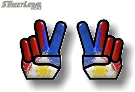Amazon.com: 2 Peace Filipino 5" Vinyl Decals Peace Sign American ...