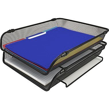Buy 1InTheOffice Stackable Letter Tray, Matte Black Wire Mesh Front ...