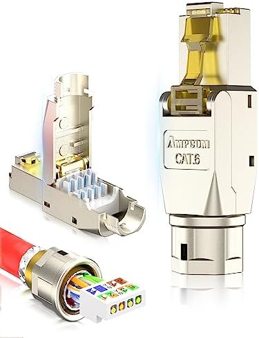سعر AMPCOM STP CAT6 RJ45 Connector Zinc-Alloy Tool-Free Ethernet Field ...