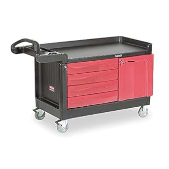 Rubbermaid Commercial TradeMaster 4-Drawer Cabinet Utility Cart, Large ...