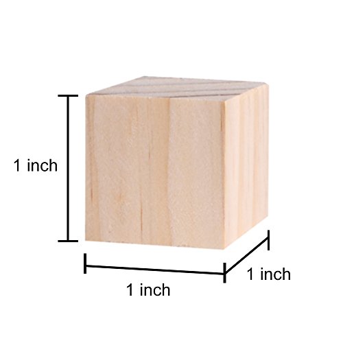 Supla 120pcs 1 inch Natural Solid Cube Wooden Unfinished Craft Wood ...