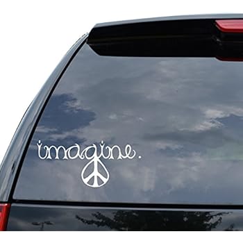 Amazon.com: Imagine Peace Sign Vinyl Decal Sticker For Vehicle Car ...