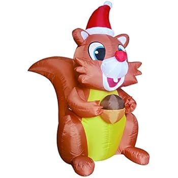 Amazon.com: GOOCHI Inflatables Yard Squirrel Blow Up Christmas Outdoor ...