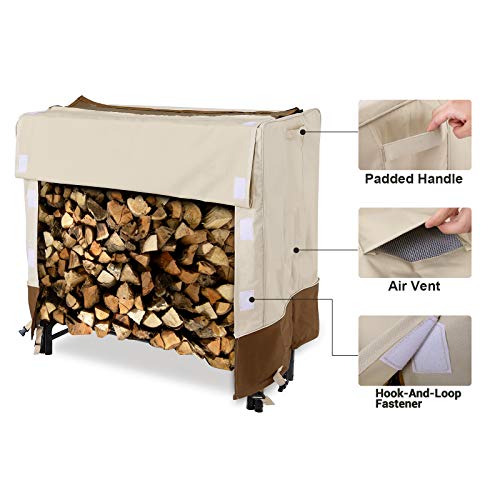 SONGMICS Heavy Duty Log Rack Cover Waterproof Firewood Cover 4ft ...