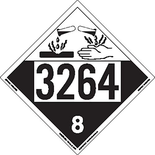 Labelmaster ZVR43264 UN 3264 Corrosive Hazmat Placard, Removable Vinyl ...
