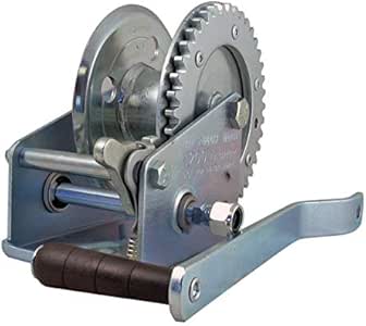 1200 lb Hand Crank Heavy Duty Ratchet Winch with 2" Large Hub, Positive ...