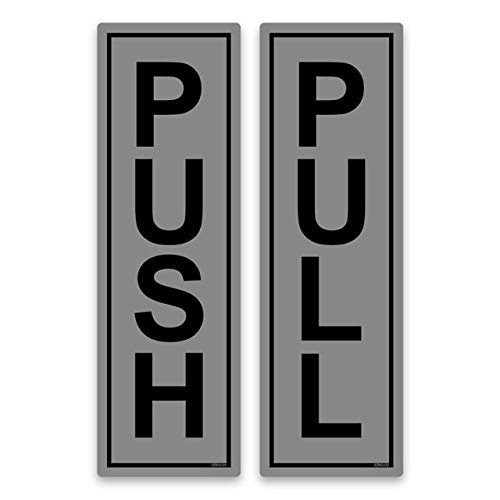 Buy Sevendi Push Pull Sign Boards Self Adhesive Stainless Steel Push ...
