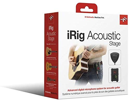 IK Multimedia iRig Acoustic Stage acoustic guitar pickup system with clip-on microphone and belt ...