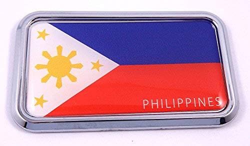 Philippine Philippine rectanguglar Chrome Emblem Car Decal Sticker 3 x ...