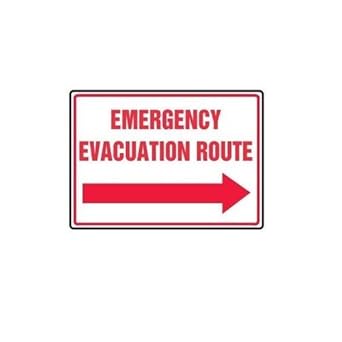 Emergency Evacuation Route Sticker, 7" x 5": Amazon.com: Industrial ...