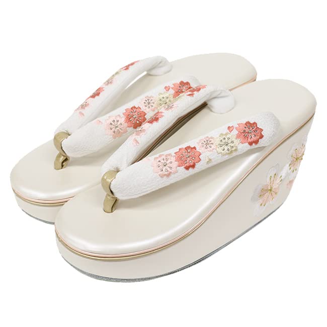 Mua Furisode Zori Sandals Heels, Cherry Blossom, Embroidered, Thick ...