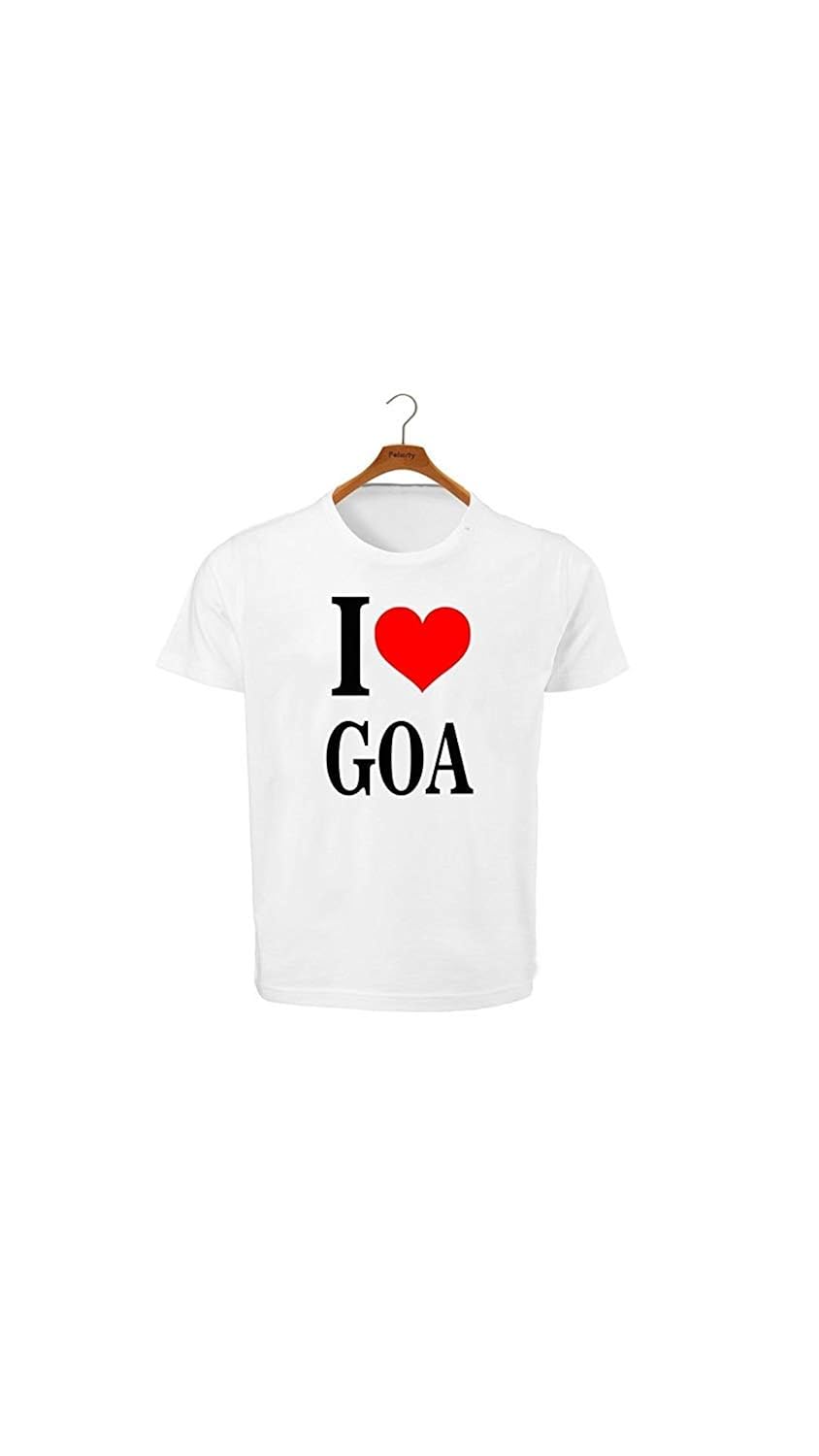 Buy Felicity Half Sleeve I Love Goa T-Shirt for Men and Women- White at ...