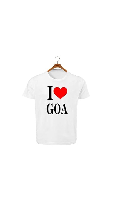 Buy Felicity Half Sleeve I Love Goa T-Shirt for Men and Women- White at ...