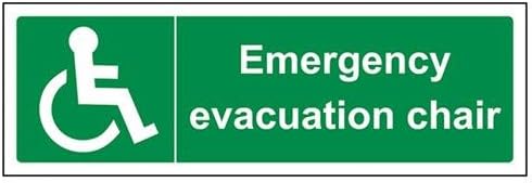 VSafety Emergency Evacuation Chair Sign – Landscape – 300mm x 100mm ...