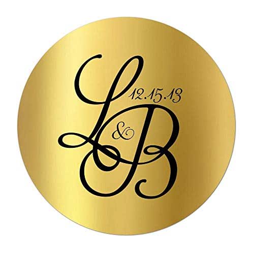 Amazon.com: Gold Wedding Stickers for Favors - Personalized and Custom ...