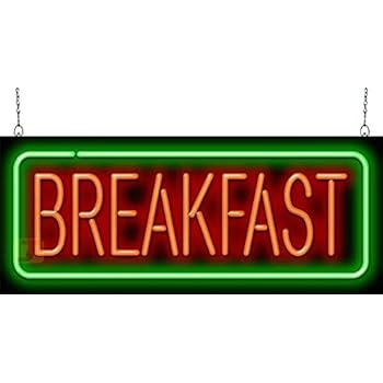 Open for Breakfast Neon Sign - - Amazon.com