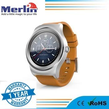 Merlin SMA Round Smart Watch 1.3-Inch IPS Display Activity Tracker Call ...