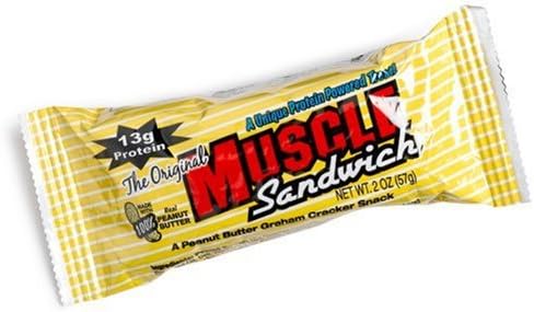 Costas Foods Muscle Sandwich Bars, Peanut Butter Cup, 2-ounce bars, 12 ...