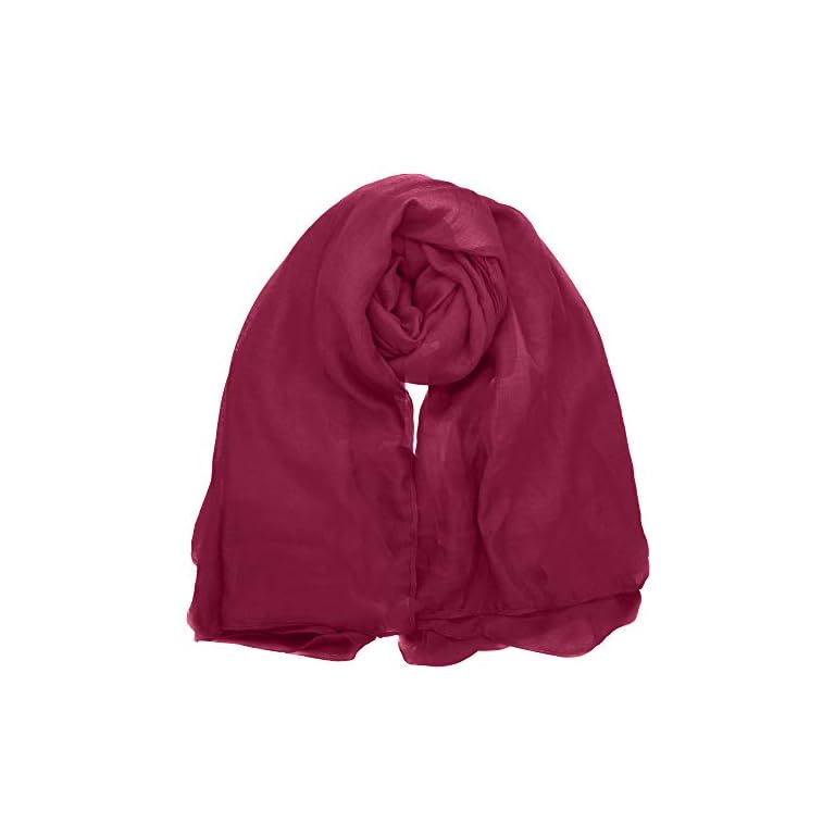 Women Pure Color Soft Cotton Scarf Linen Hemp Infinity Scarf Solid ...