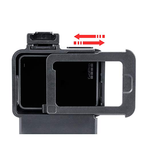 V2 Housing Case Vlogging Frame with Microphone Cold Shoe Mount Compatible for GoPro Hero 7 6 5 ...