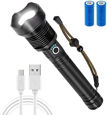 LED Tactical Flashlight, 5000 Lumens Bright Flashlight Waterproof ...