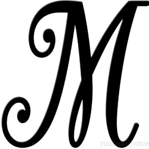 Initial It Initial Powder Coat Black Metal Script Letter M: Amazon.co ...