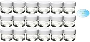 Amazon.com: 5ml / 5g Clear Glass Jars with Screw Top Caps (18 count ...